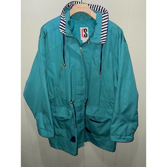 Vintage | Jackets & Coats | Vintage Nautical Marine Striped Boat Coat ...